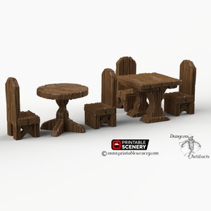 Simple RPG Chairs and Tables - 28mm 32mm Furniture Clorehaven and ...