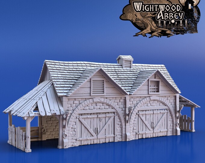 Wightwood Abbey Thatched Longhouse Dnd Miniature Terrain | Dungeons and ...