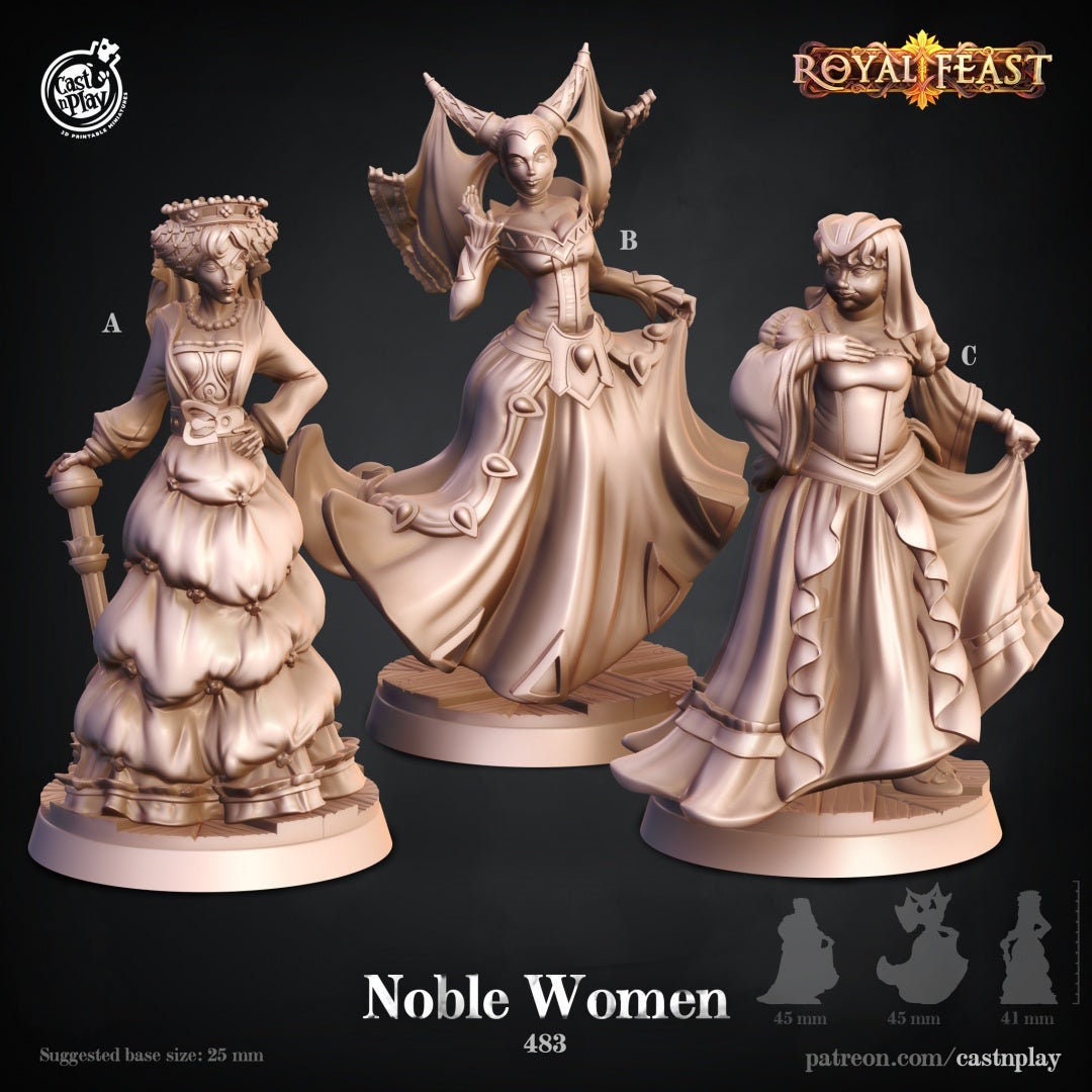 Noblewomen - Royal Feast - Castnplay Wargaming D&d Dnd - Etsy