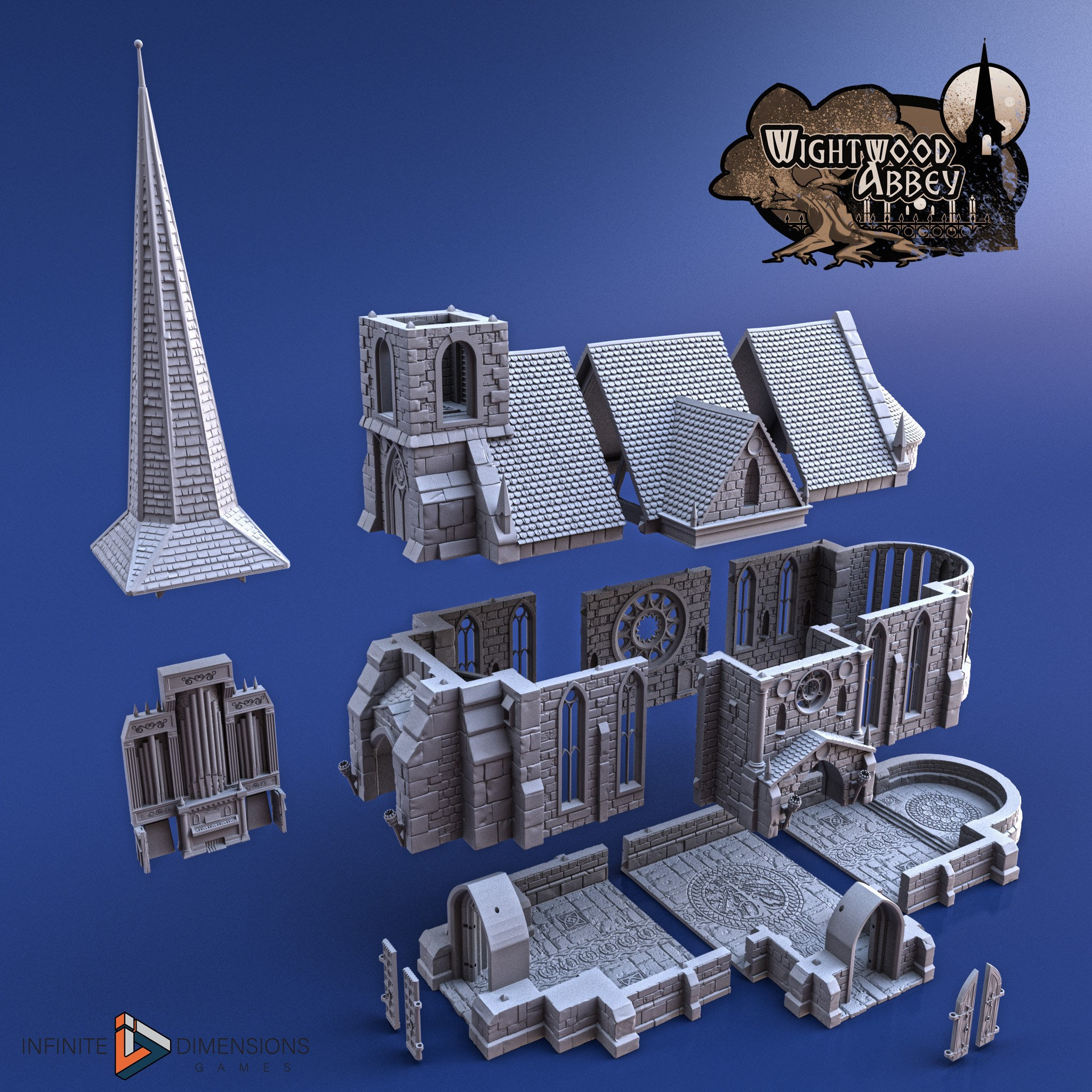Wightwood Abbey Church 15mm 28mm 32mm Wargaming Terrain , Monastery ...