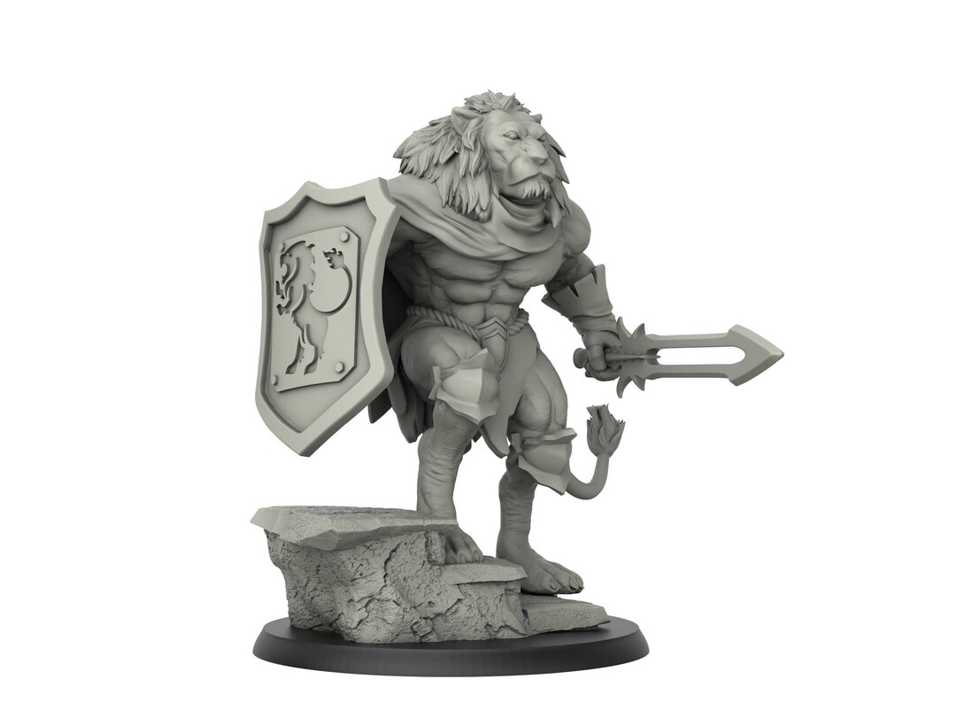 Lion Man Fantastic Creatures Set 3D IP Studios Terrain Wargaming D&D ...