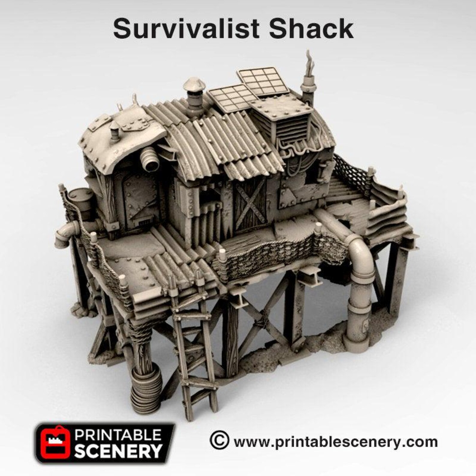 Survivalist Shack - 28mm 20mm 32mm Brave New Worlds Wasteworld Gaslands ...