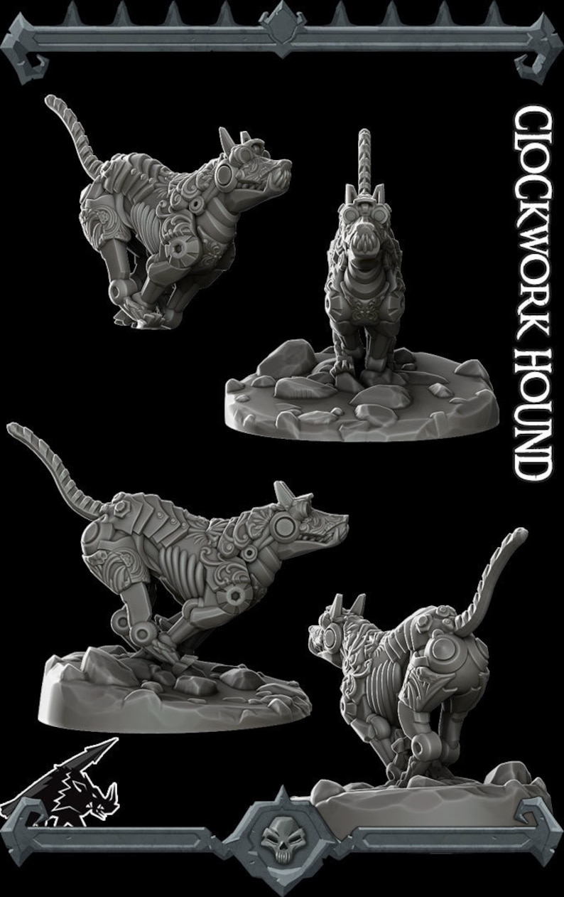 Clockwork Hound - Wargaming Miniatures Monster Rocket Pig Games - Etsy