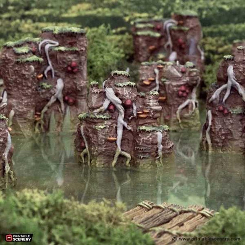 Swamp Grotto Walls - the Gloaming Swamps - Printable Scenery Terrain ...