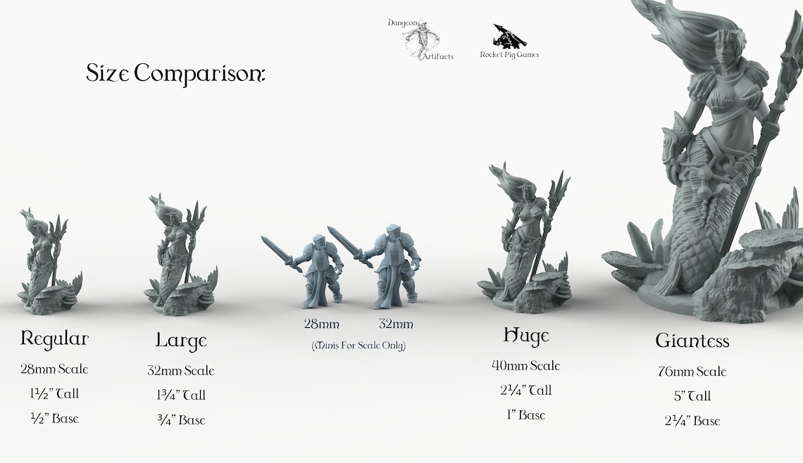 Mermaid Warrior Princess - Wargaming Miniatures Rocket Pig Games D&D ...