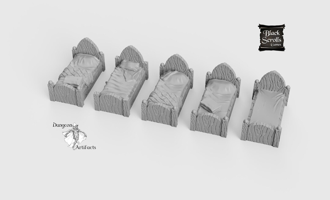 RPG Bed Set - 28mm 32mm City of Tarok Wargaming Terrain Scatter D&D Dnd ...