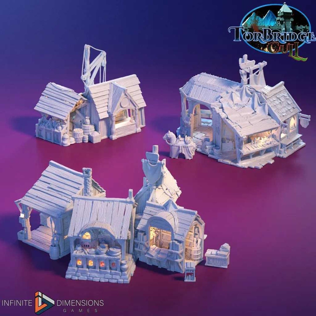 Market Sheds Torbridge Cull Infinite Dimensions Terrain Wargaming D&D ...