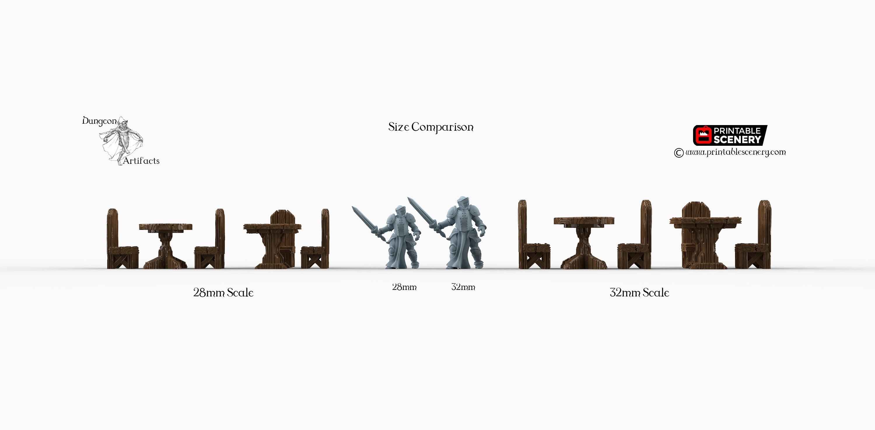 Simple RPG Chairs and Tables - 28mm 32mm Furniture Clorehaven and ...