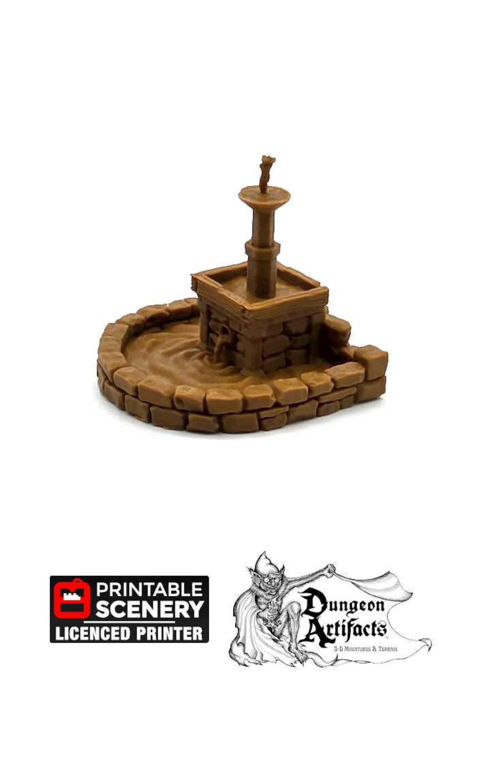 Town Fountain - King and Country - Printable Scenery Wargaming D&D Dnd ...