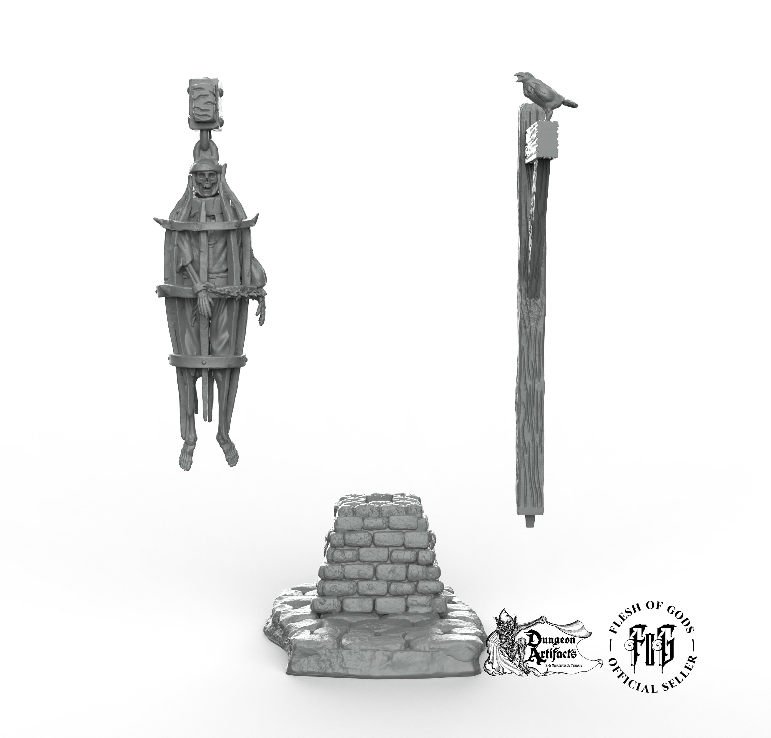 Caged Skeleton - Flesh of Gods Miniatures Wargaming D&D Dnd Pathfinder ...