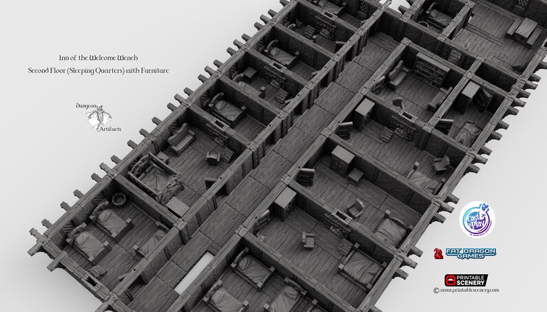 Inn of the Welcome Wench Sleeping Quarters Second Floor 28mm - Etsy