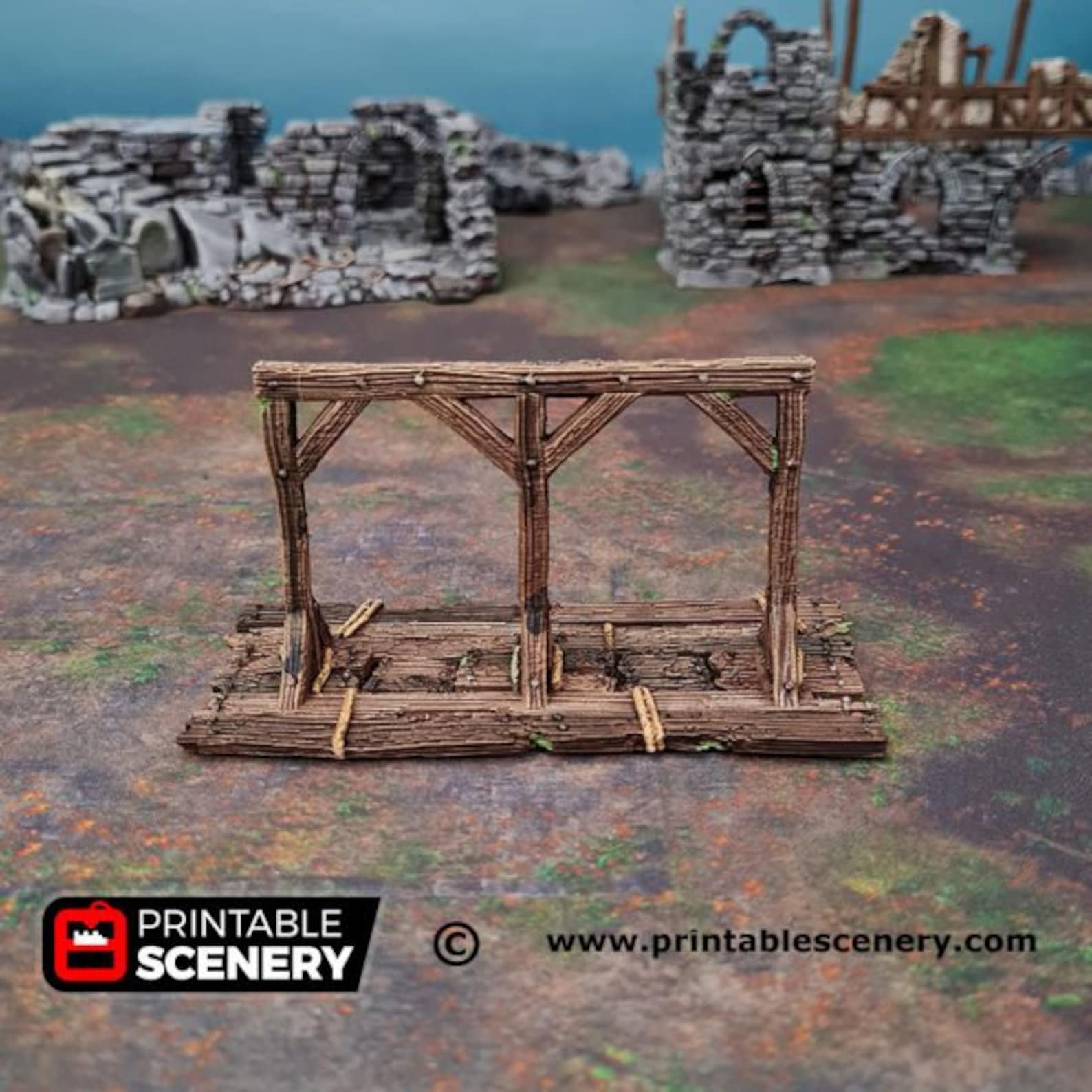 Gallows Square - Gallow Shadowfey Ruins 15mm 20mm 28mm 32mm 37mm ...