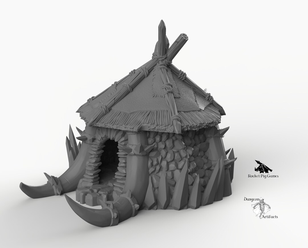 Orc Tusk Hut - 15mm 28mm 32mm Rocket Pig Games Wargaming Terrain Scatter D&D Dnd Pathfinder - Etsy