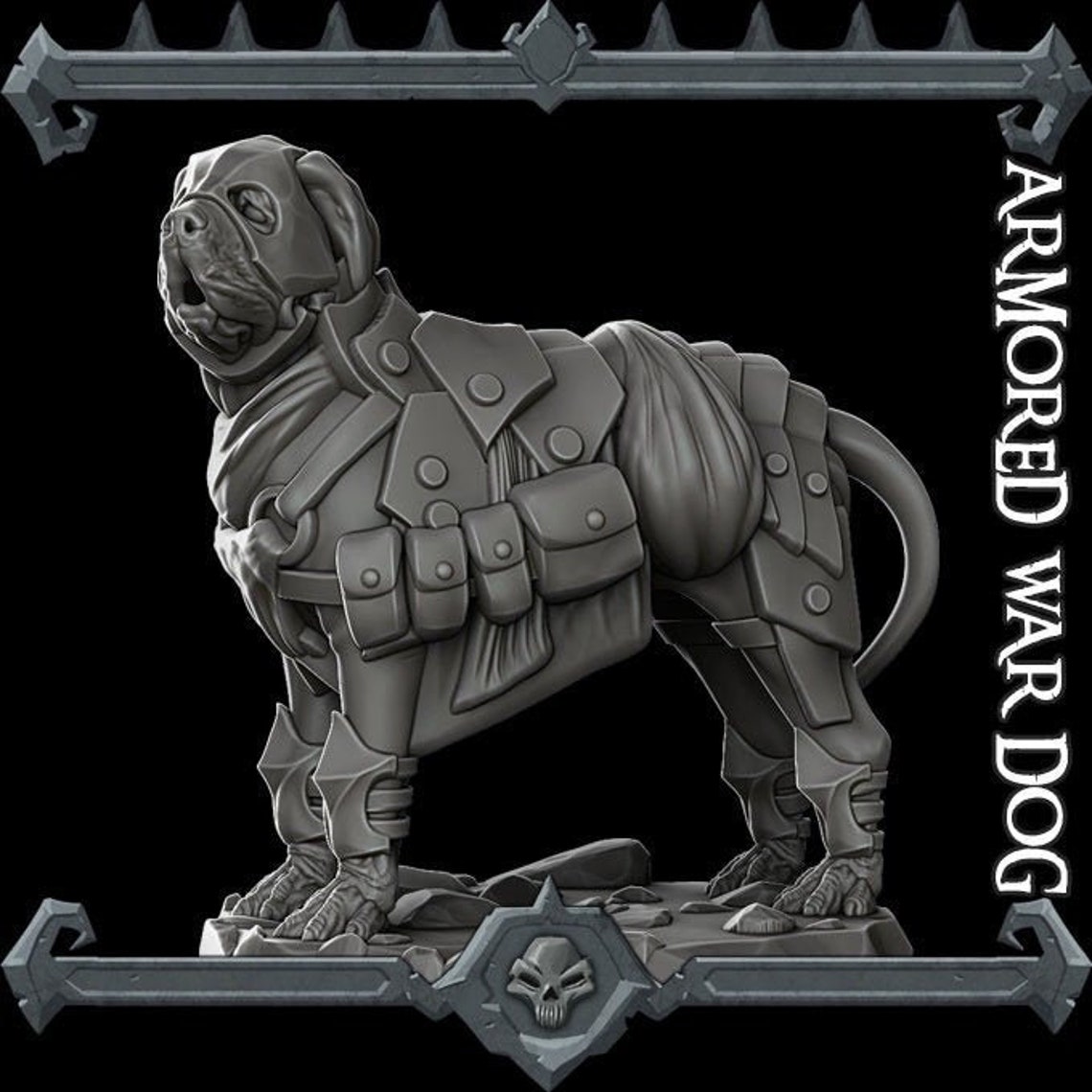 Armored War Dog - Wargaming Miniatures Monster Rocket Pig Games - Etsy