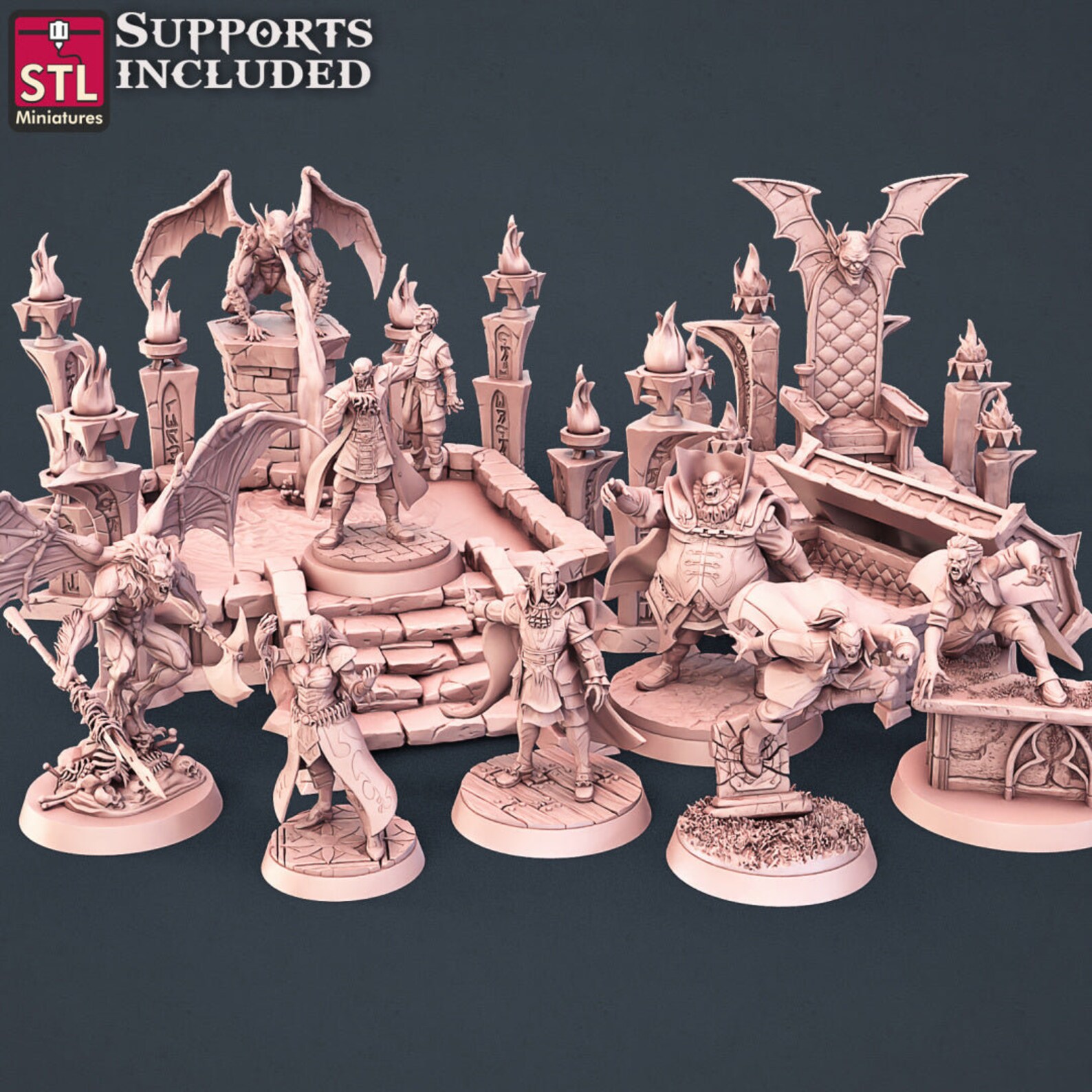 Vampire Set STL Miniatures Wargaming D&d Dnd - Etsy