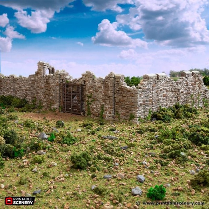 Ruined Norman Stone Fort Walls - King and Country - Printable Scenery ...