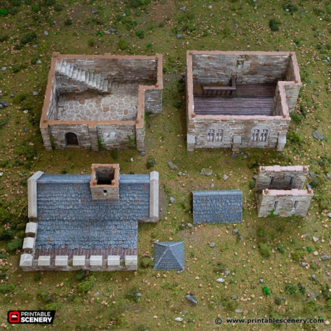 Norman Stone Keep King and Country Printable Scenery - Etsy