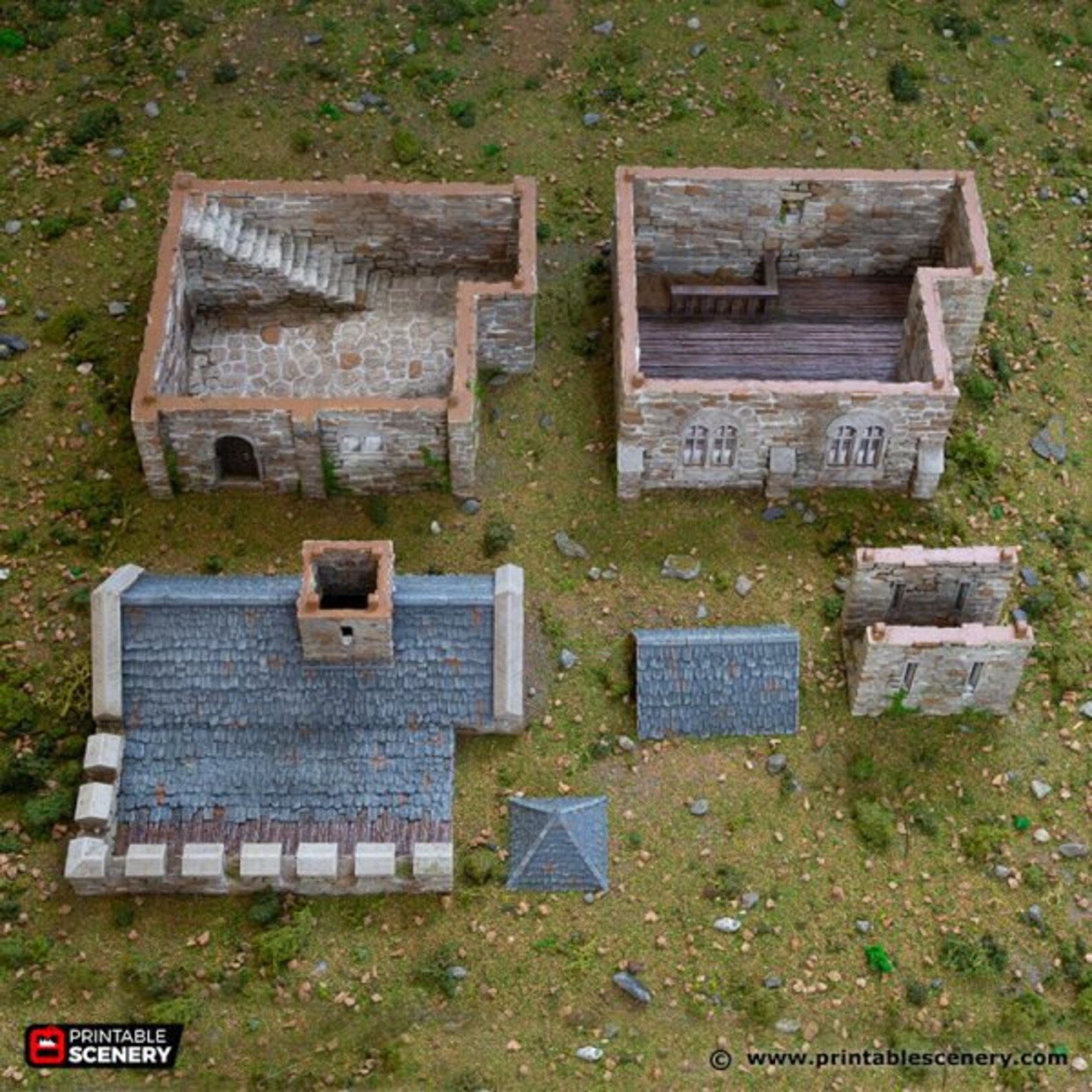 Norman Stone Keep King and Country Printable Scenery - Etsy