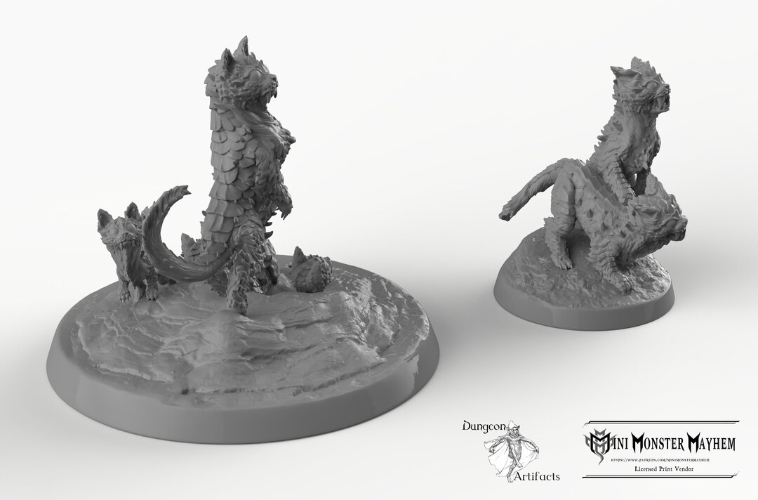 Dino Kitty - Dinosaur Kittens Mini Monster Mayhem Wargaming Miniatures ...