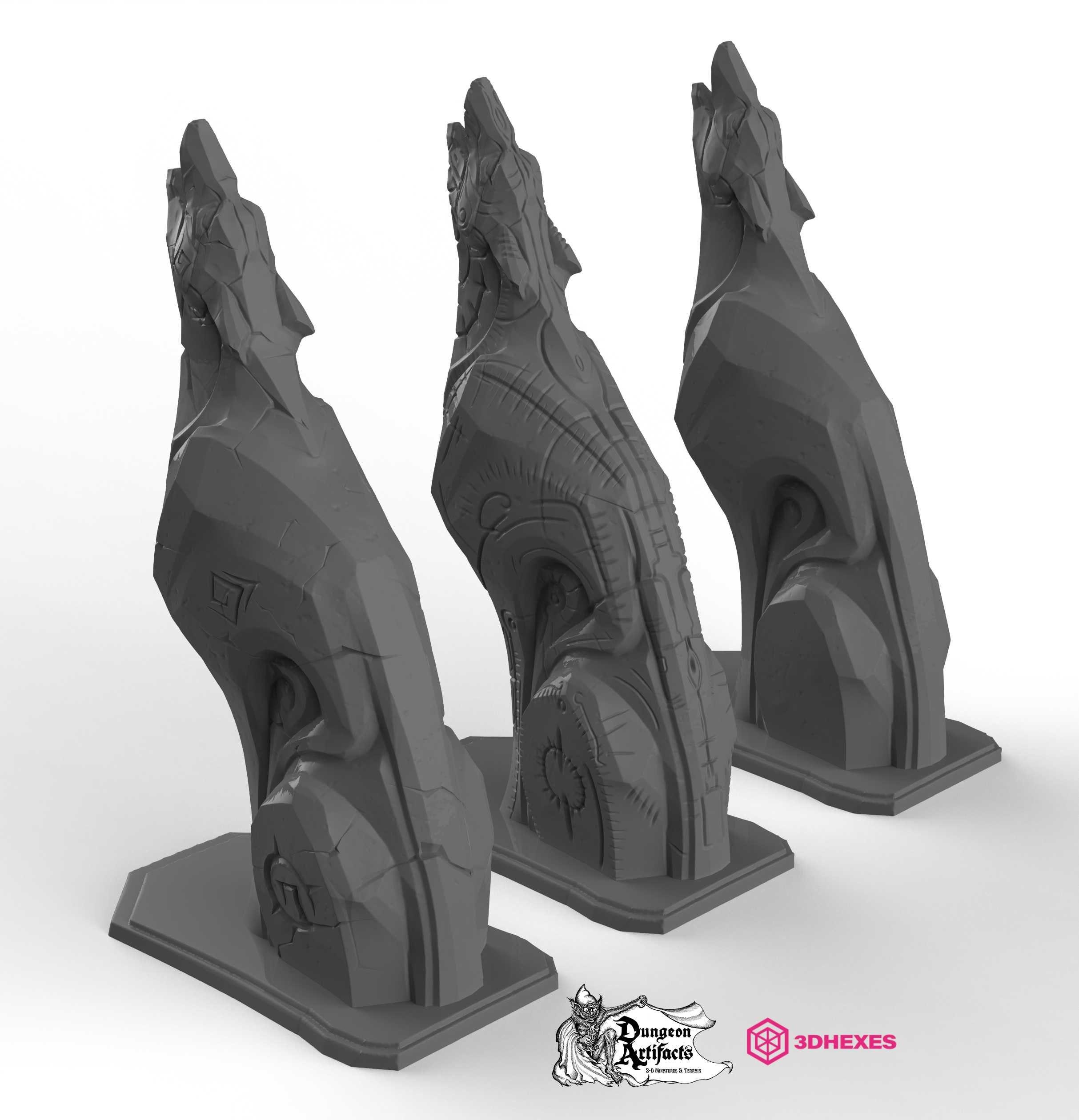Stylized Wolf Statue 3dhexes Wargaming Terrain D&D Dnd - Etsy