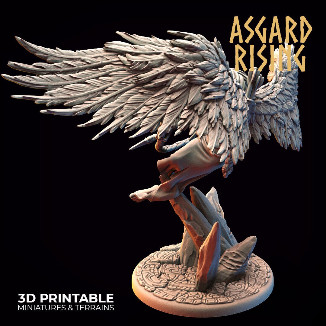 Valkyrie With Bow - Hlokk - Asgard Rising Miniatures - Wargaming D&d ...