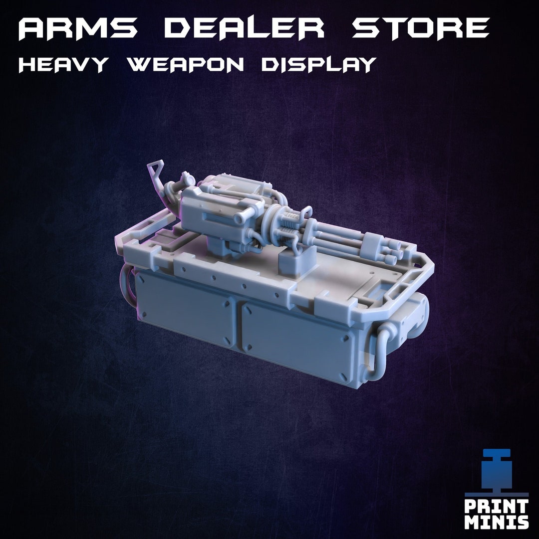 Arms Dealer Heavy Weapons Display Stand - Night Market - Print Minis ...