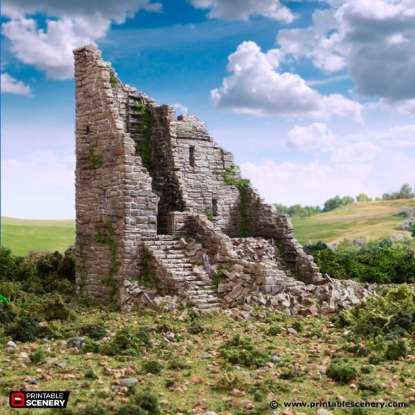 Ruined Norman Stone Fort - King and Country - Printable Scenery Terrain ...
