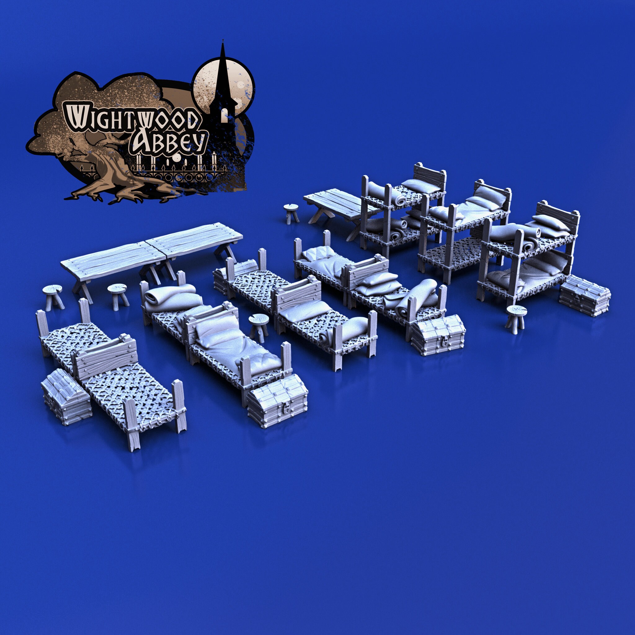 Medieval Dormitory Furnishings 28mm 32mm Wightwood Abbey Wargaming ...