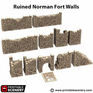 Modular Norman Stone Fort Walls - King and Country - Printable Scenery ...