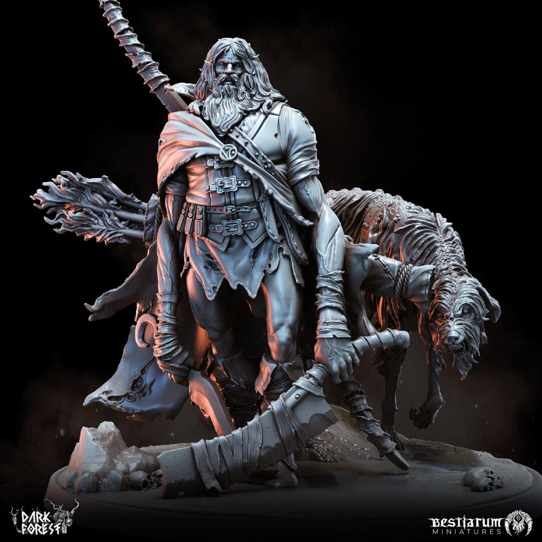 Huntsman With Hound | Dark Forest | Bestiarum | Miniatures D&D ...