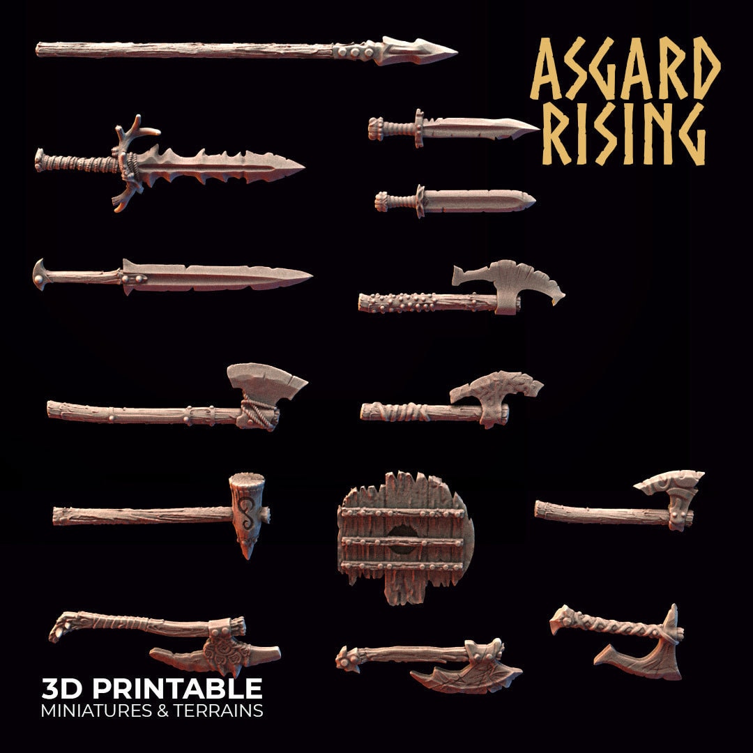 Weapons Set 3 - Asgard Rising Miniatures - Wargaming D&d Dnd - Etsy
