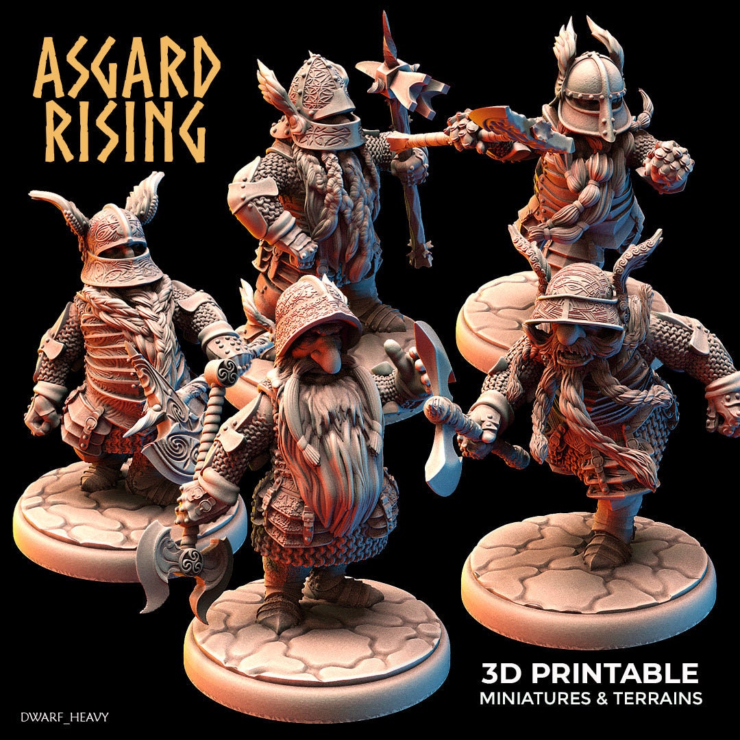 Dwarven Warriors in Full Plate Armor Modular Set - Asgard Rising ...