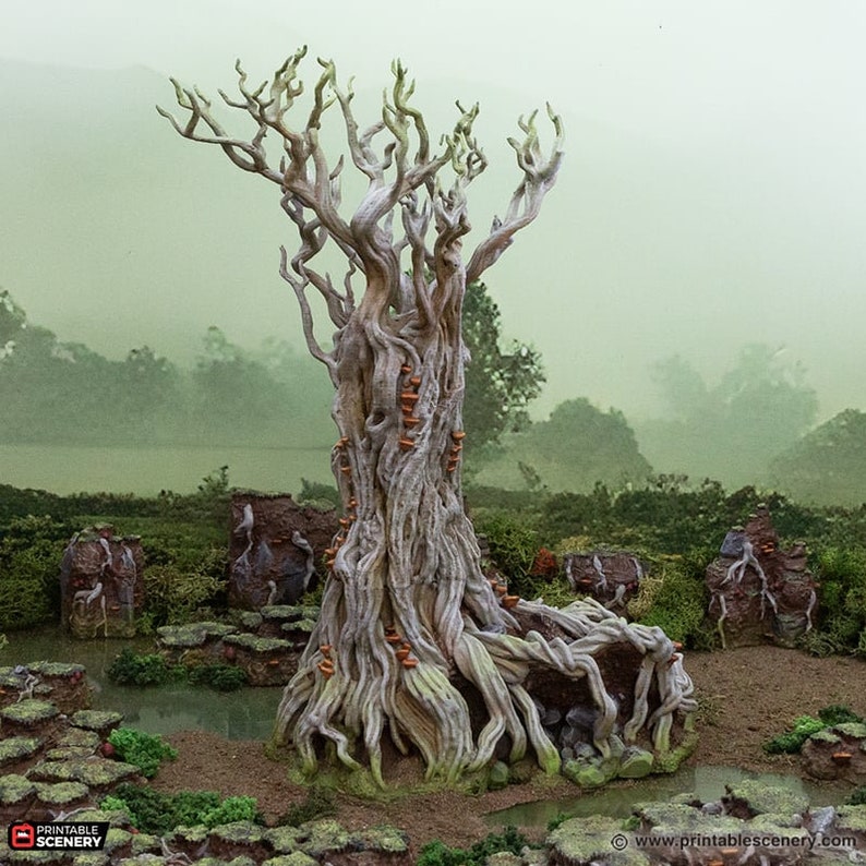 Giant Swamp Tree and Hovel - the Gloaming Swamps - Printable Scenery ...
