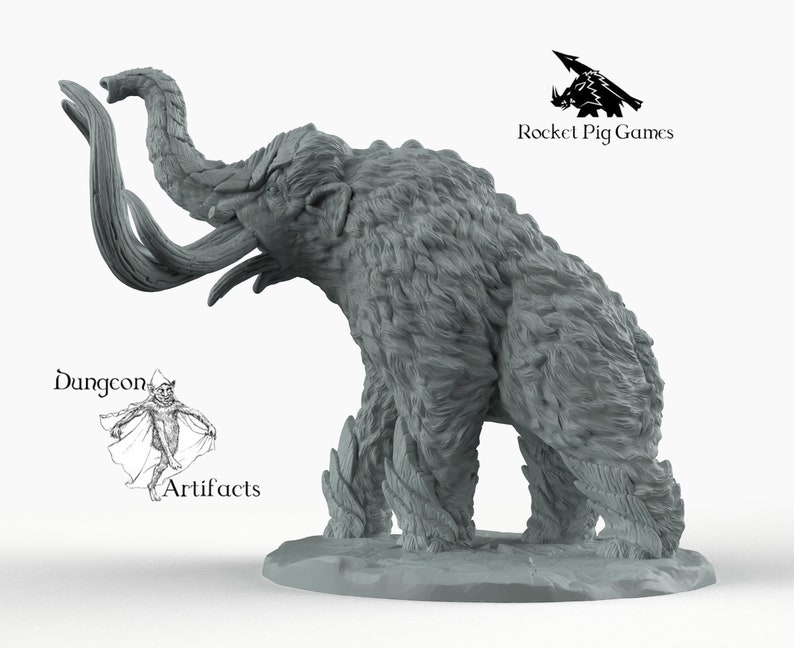 Dire Woolly Mammoth - Wargaming Miniatures Monster Rocket Pig Games D&D ...