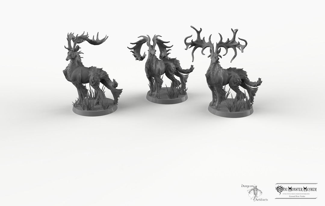 Stags - Fantastic Elk - Buck Deer Mini Monster Mayhem Wargaming ...