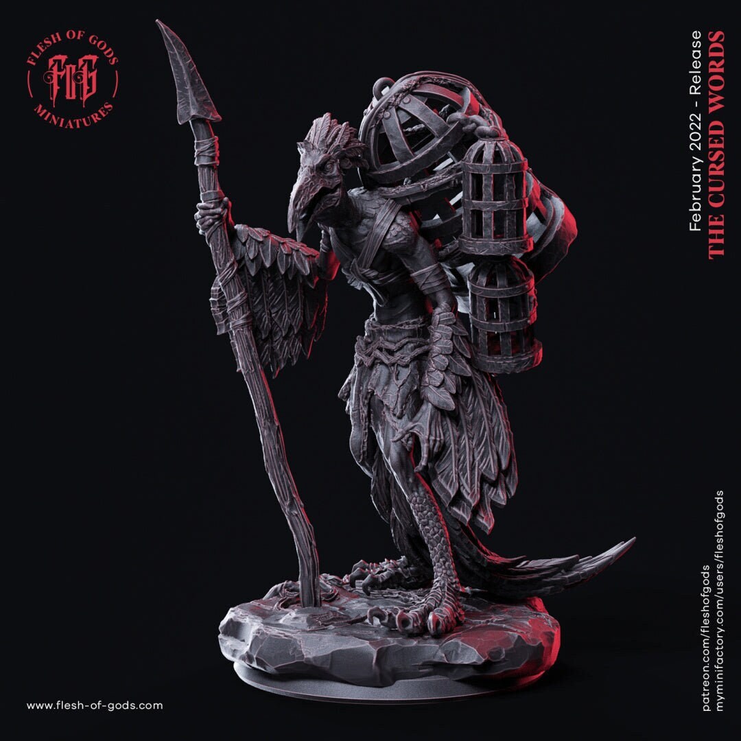 Walking Crow With Spear - the Cursed Words - Flesh of Gods Wargaming D ...