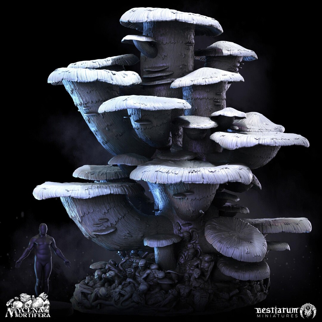 Corpse Mushroom Clusters large Mycena Mortifera Bestiarum Miniatures D ...