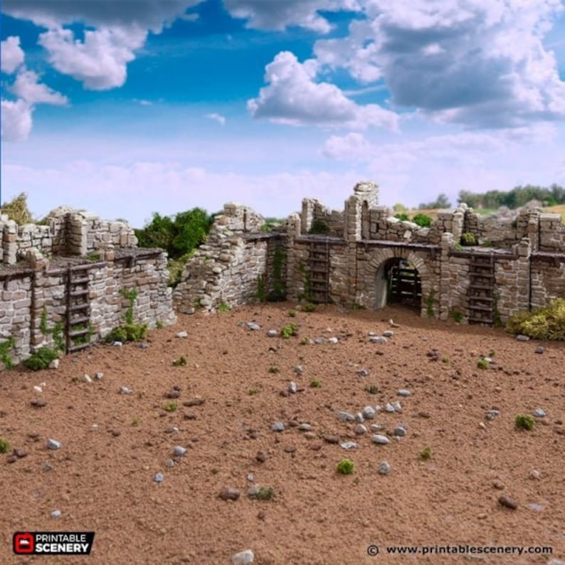 Ruined Norman Stone Fort Walls - King and Country - Printable Scenery ...