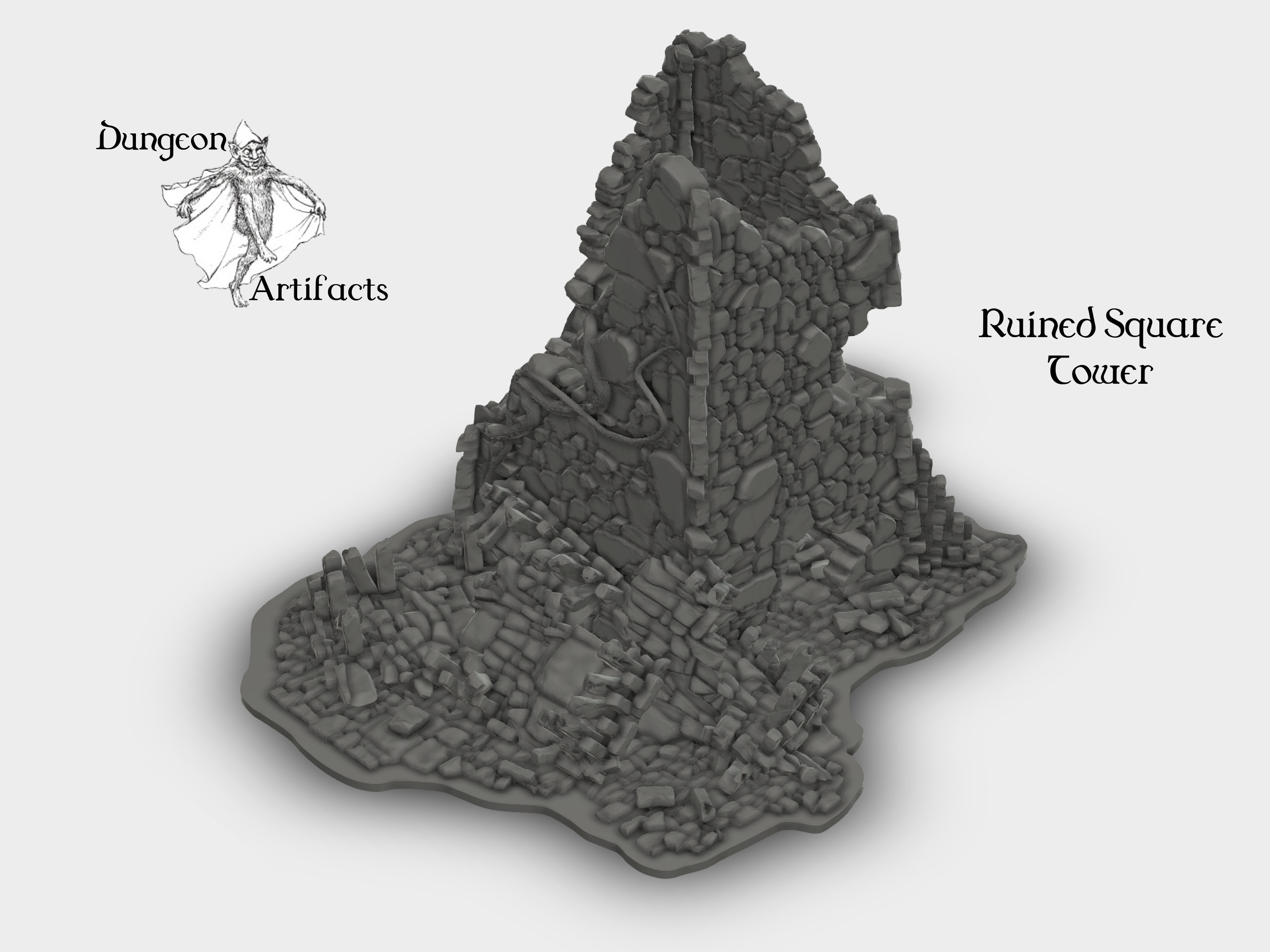 Fantasy Scenery Ruined Square Tower 28mm 32mm Wargaming | Etsy