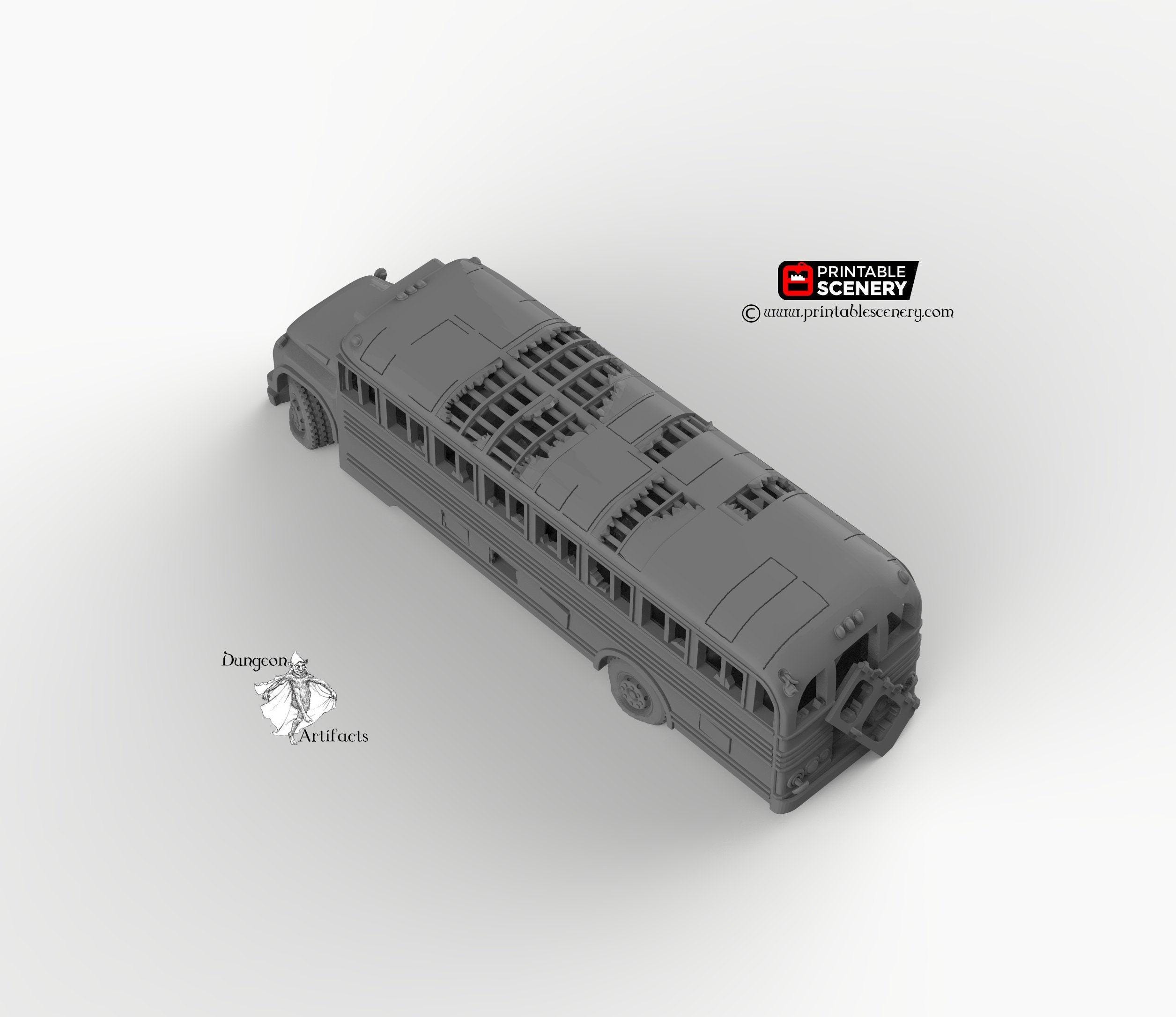 Abandoned School Bus - 15mm 28mm 20mm 32mm Brave New Worlds Wasteworld ...