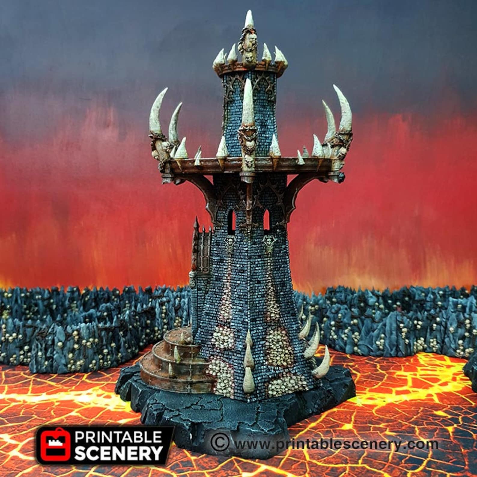 Infernal Tower - Dwarves, Elves and Demons - 28mm Wargaming Terrain - Etsy