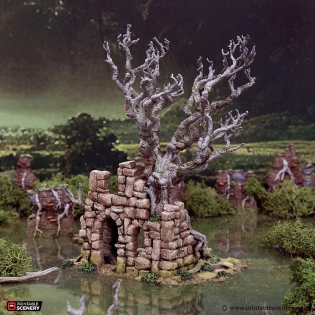 Wildwood Ruins C - the Gloaming Swamps - Printable Scenery Terrain ...