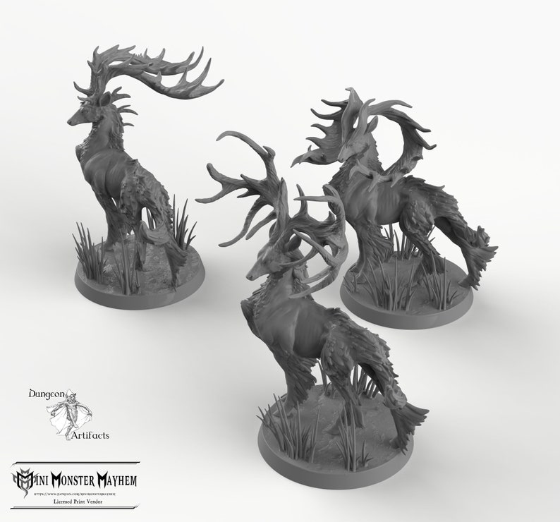 Stags - Fantastic Elk - Buck Deer Mini Monster Mayhem Wargaming ...
