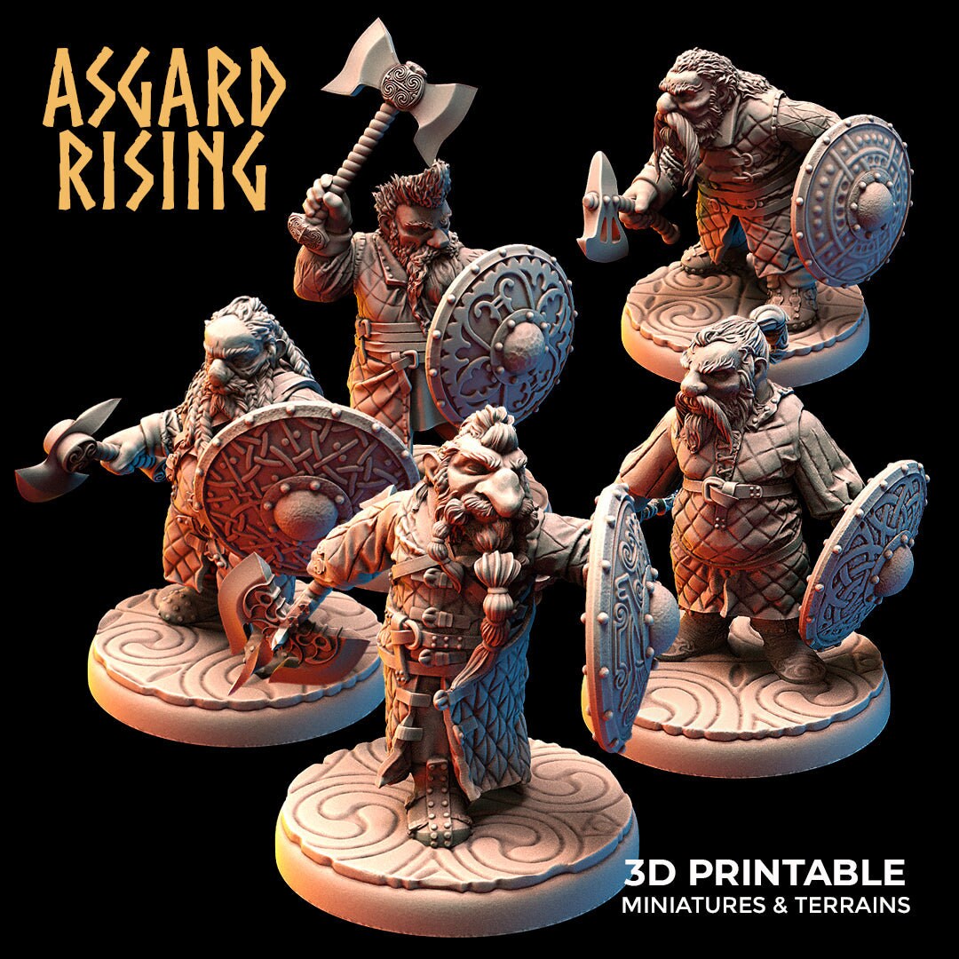 Dwarven Warriors in Gambeson Armor Modular Set - Asgard Rising ...