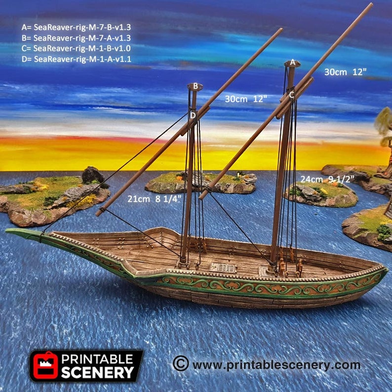 Sea Reaver Ship Dwarves Elves and Demons 15mm 28mm 32mm - Etsy