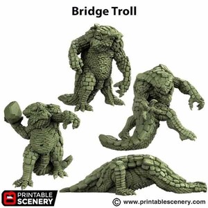 Bridge Troll - the Gloaming Swamps - Printable Scenery Terrain ...