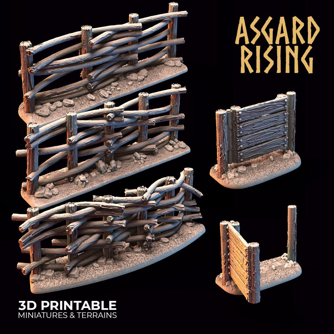 Wattle Fence With Gate Set - Asgard Rising Miniatures - Wargaming D&d ...