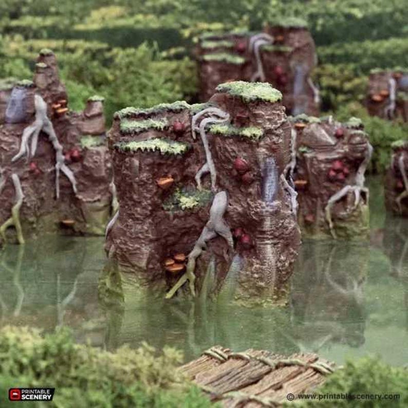 Swamp Grotto Walls - the Gloaming Swamps - Printable Scenery Terrain ...