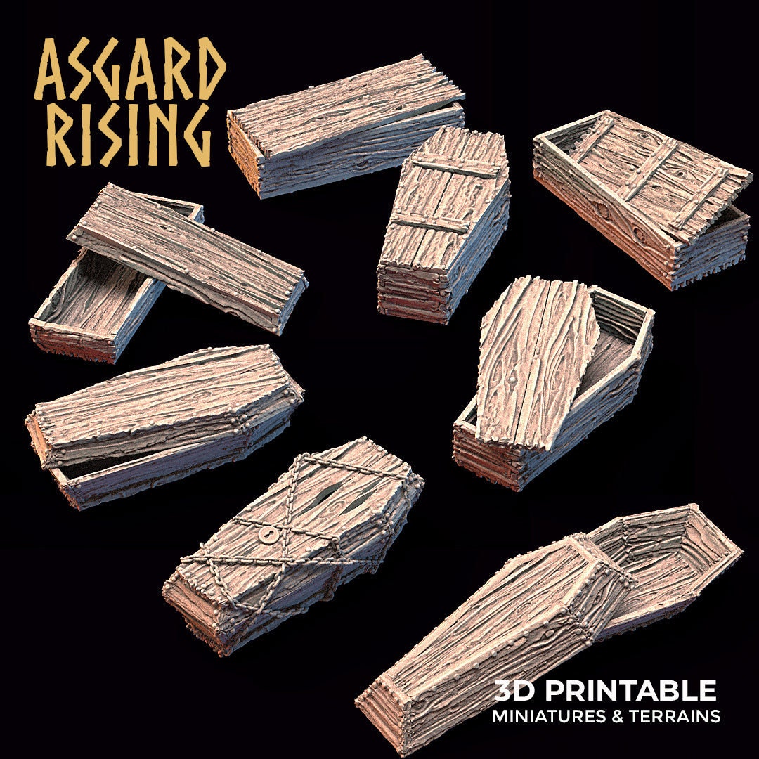 Coffins Set - Asgard Rising - Wargaming D&D Dnd - Etsy
