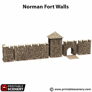 Modular Norman Stone Fort Walls - King and Country - Printable Scenery ...